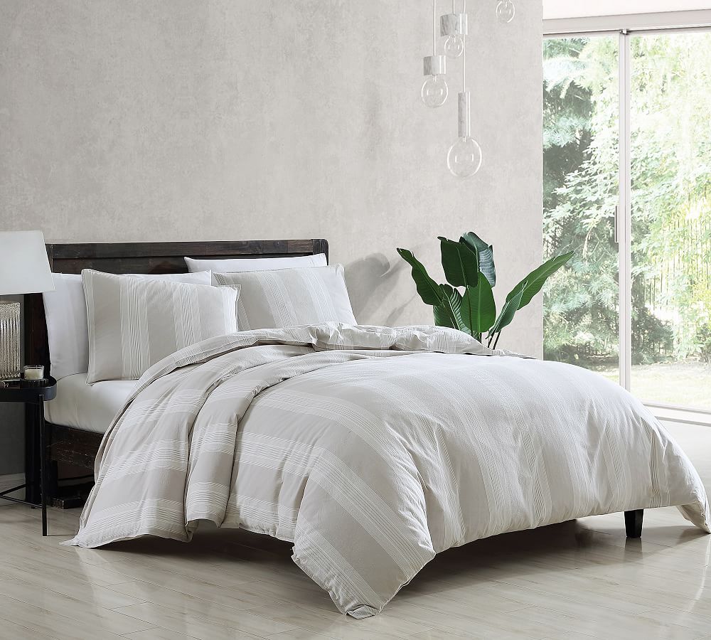 Hunt Striped Percale Comforter & Shams Set | Pottery Barn