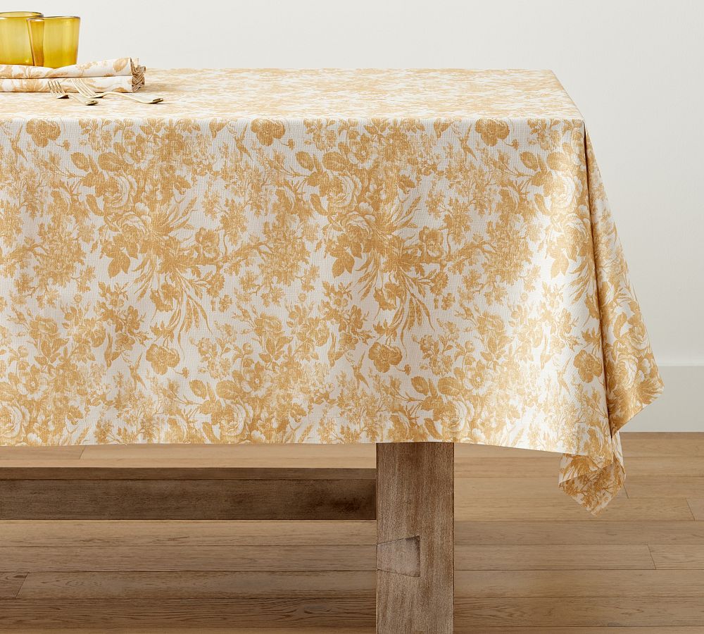 Sorrel Toile Organic Cotton Tablecloth | Pottery Barn