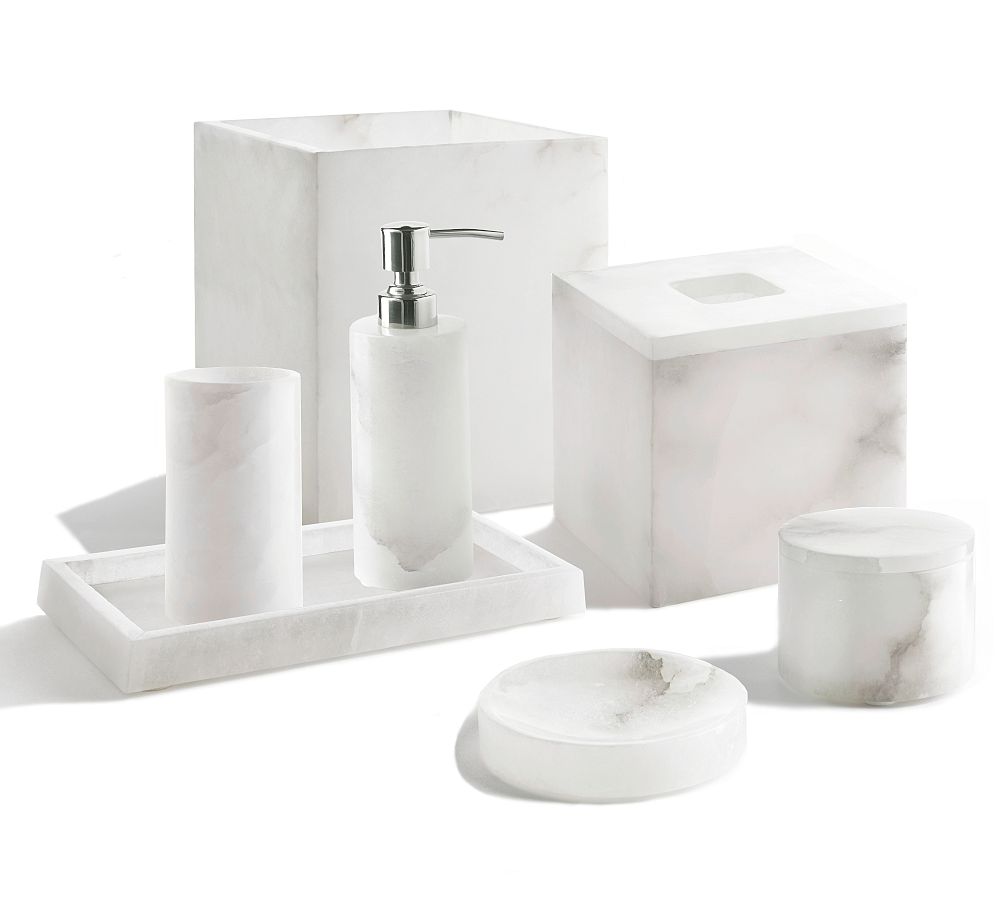 Kyran Handcrafted Alabaster Bathroom Accessories | Pottery Barn