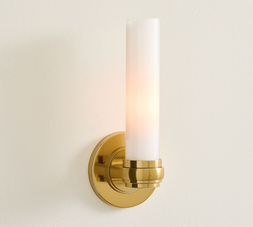 Everett Milk Glass Tube Sconce | Pottery Barn