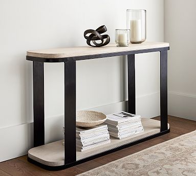 Cayman Wood & Metal Console Table | Pottery Barn