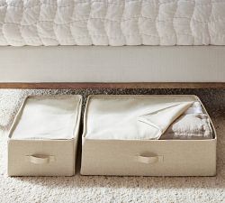 Linen Underbed Baskets | Pottery Barn