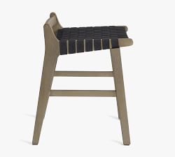 Abbott Acacia Woven Outdoor Counter Stool | Pottery Barn