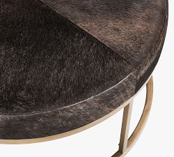 Alameda Round Hair On Hide Coffee Table (36") | Pottery Barn