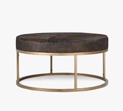 Alameda Round Hair On Hide Coffee Table (36") | Pottery Barn
