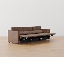 Tucker Leather Power Reclining Sofa (74"–107") | Pottery Barn