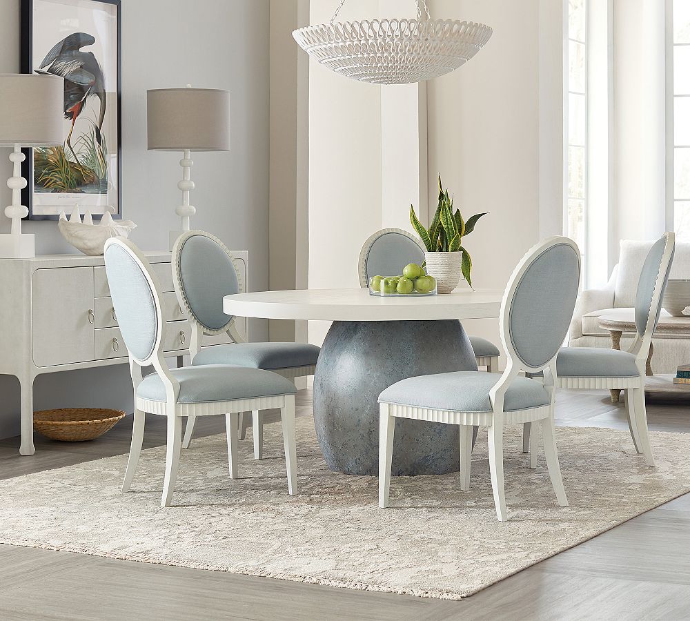 Delvy Round Pedestal Dining Table | Pottery Barn