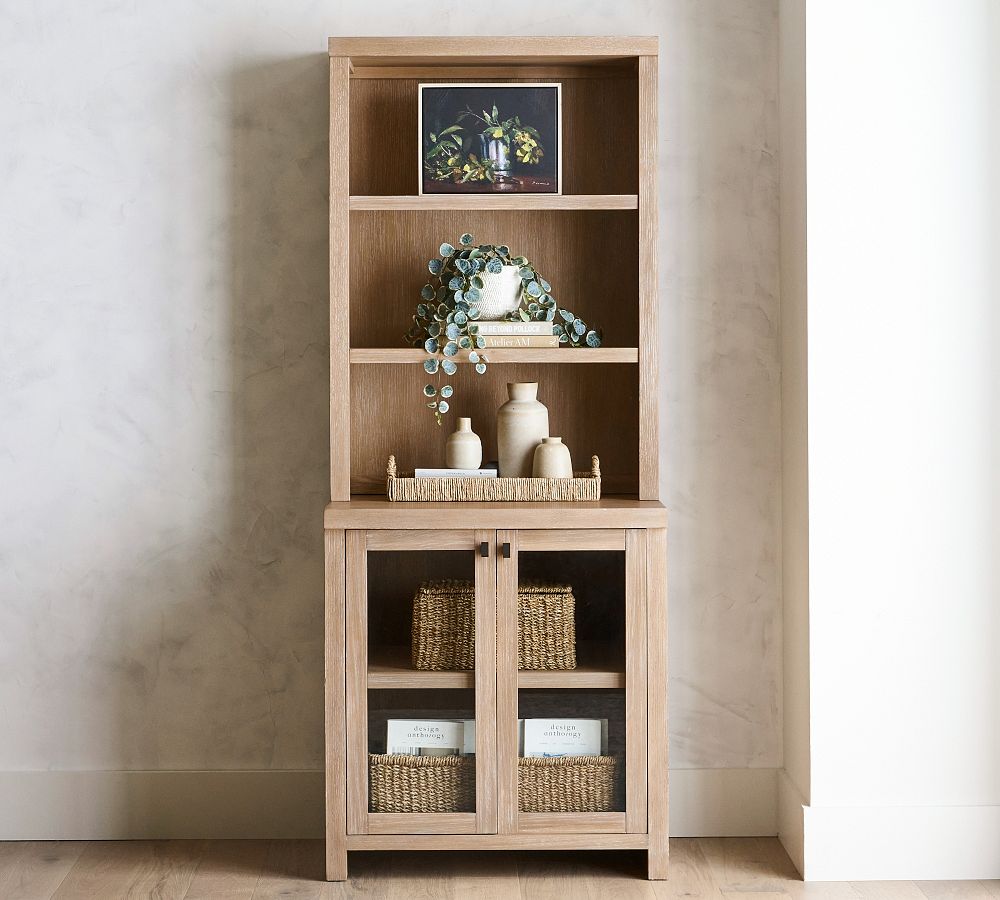 Modern Farmhouse Shelf with Display Cabinet (34") | Pottery Barn