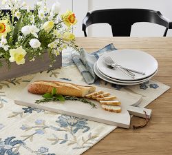 Liana Crewel Embroidered Cotton/Linen Table Throw | Pottery Barn