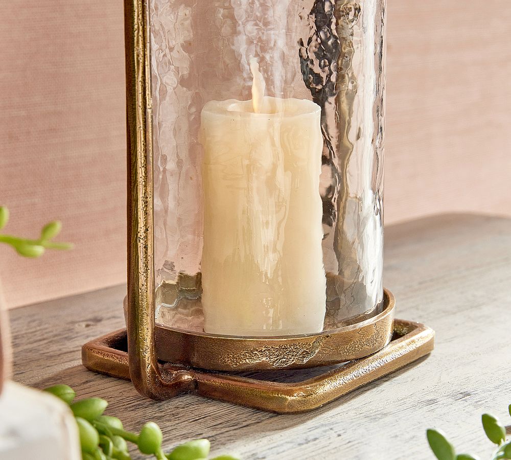 Flynn Metal Hurricane Candleholder | Pottery Barn
