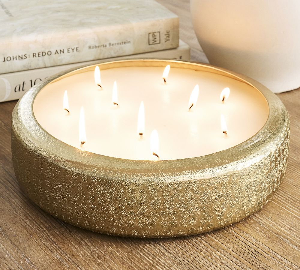 Mindfulness Brass Scented Candle - Oliban & White Amber | Pottery Barn