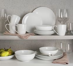 Everyday Classic Coupe Porcelain 16-Piece Dinnerware Set | Pottery Barn