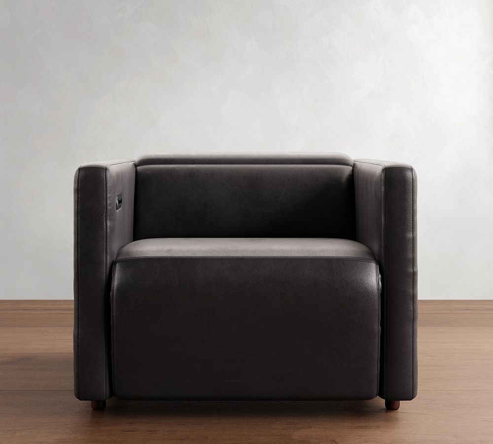 Tucker Leather Power Recliner | Pottery Barn