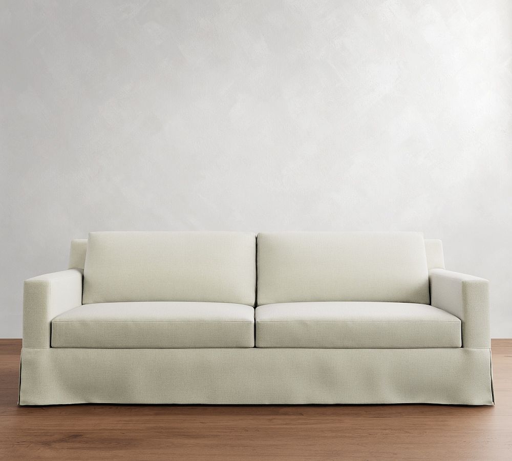 York Square Arm Slipcovered Fabric Sofa | Pottery Barn