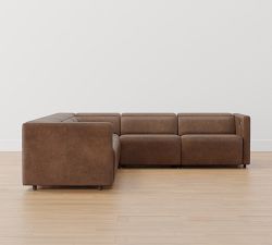 Tucker Leather Power Reclining L-Shaped Sectional (108") | Pottery Barn
