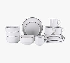 Bistro Porcelain Stackable Dinnerware Set | Pottery Barn