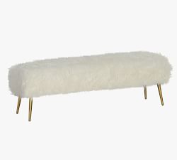 Nome Faux Fur Bench | Pottery Barn