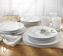 Everyday Classic Rim Porcelain 16-Piece Dinnerware Set | Pottery Barn