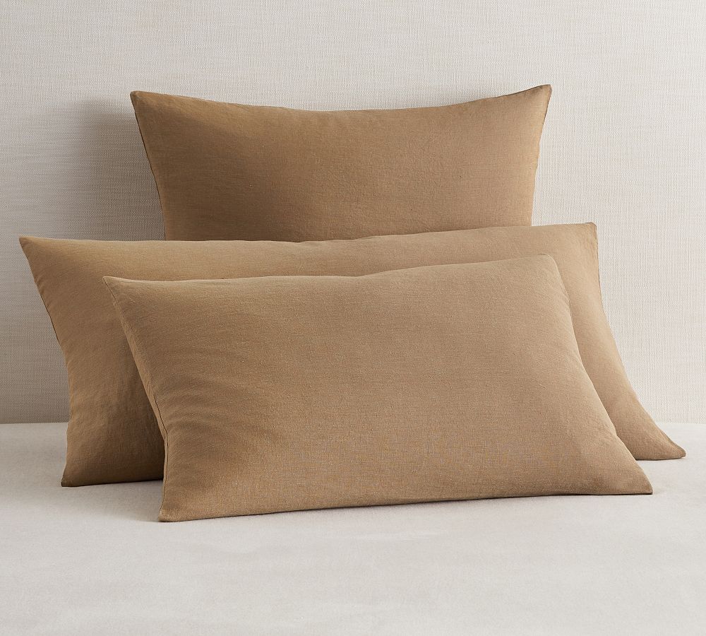Classic Belgian Flax Linen Knife Edge Sham | Pottery Barn