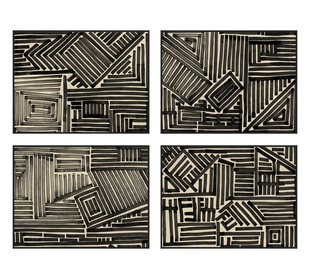 Ink Angles Framed Canvas Prints | Pottery Barn