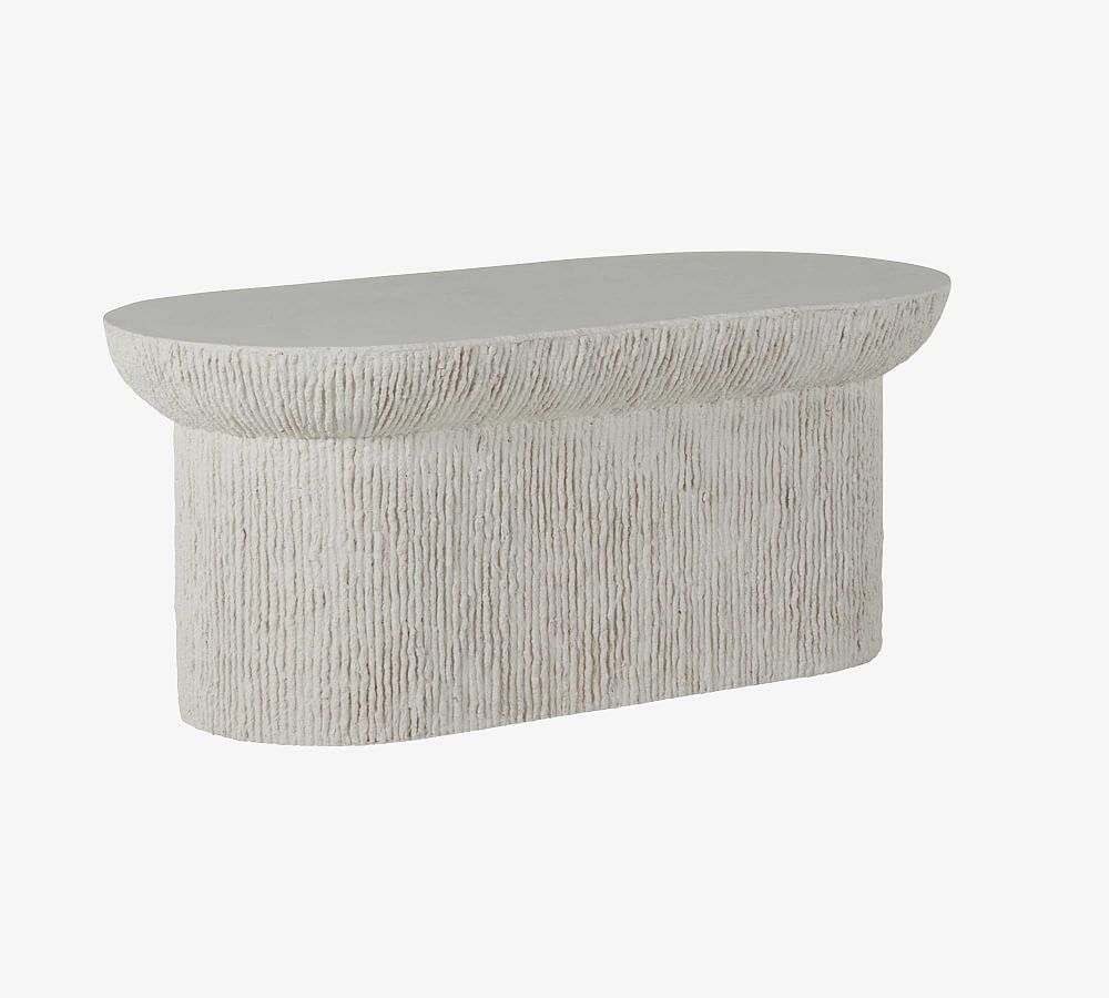 Tina Cast Stone Oval Outdoor Coffee Table | Pottery Barn
