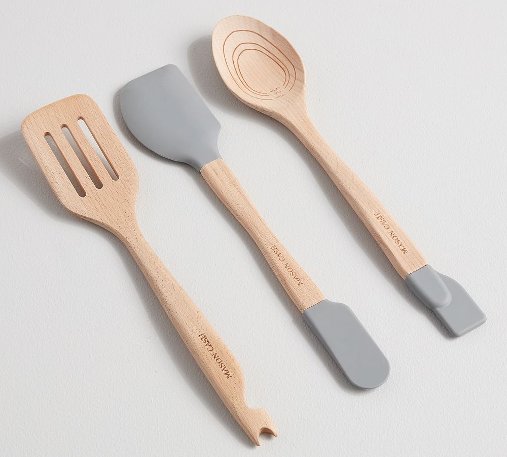 Mason Cash Beechwood Kitchen Utensils, Set of 3 | Pottery Barn