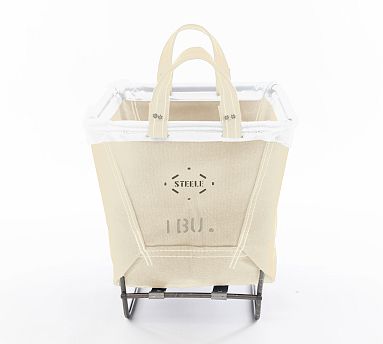 Extra Small Rectangle Canvas Laundry Basket with Wheels | Pottery Barn