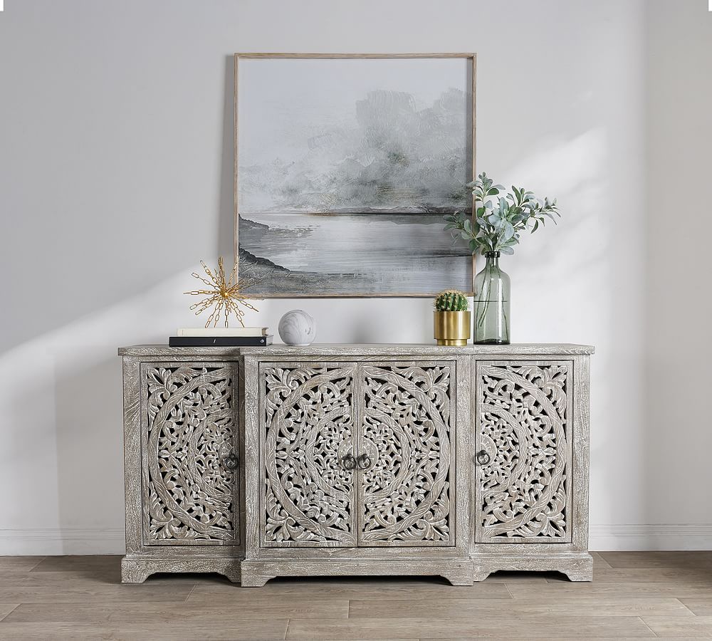 Virginia Carved Wood Buffet Table | Pottery Barn