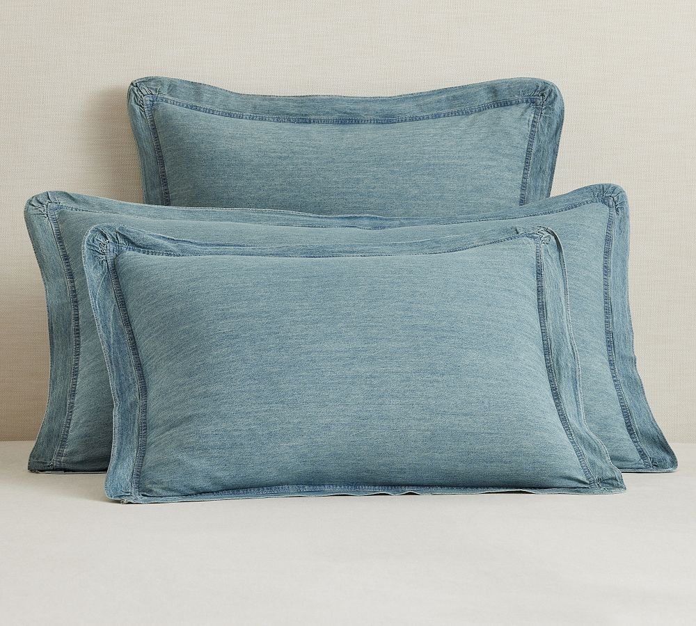 Soft Washed Denim Sham | Pottery Barn