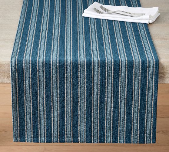 Vero Striped Cotton Table Runner | Pottery Barn