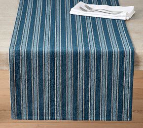Vero Striped Cotton Table Runner | Pottery Barn