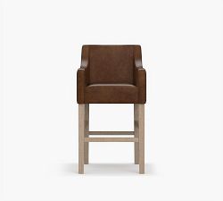Classic Leather Slope Stool | Pottery Barn