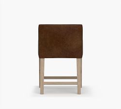 Classic Leather Slope Stool | Pottery Barn
