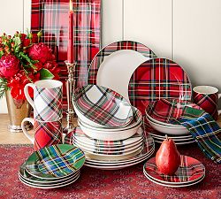 Stewart Plaid Stoneware Dinnerware Collection | Pottery Barn