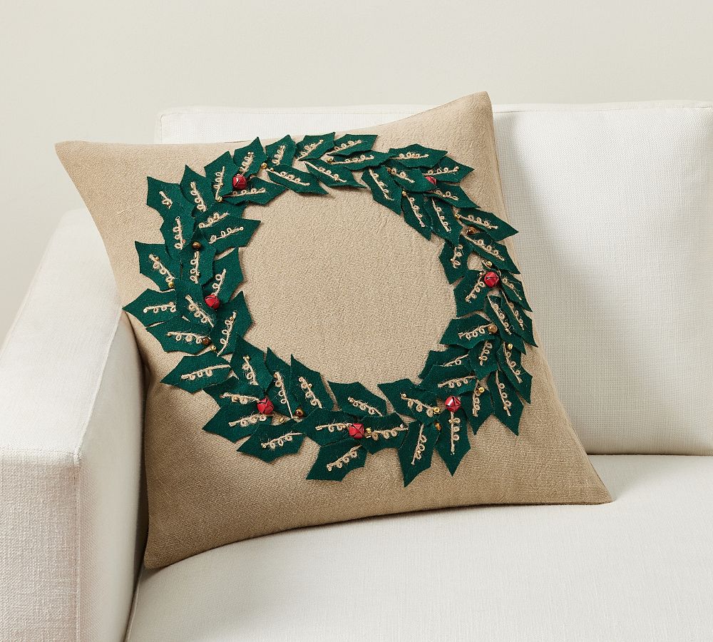 Open Box: Embellished Wreath Pillow | Pottery Barn