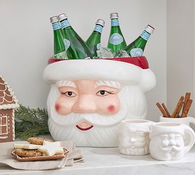 Cheeky Santa Ceramic Party Bucket | Pottery Barn