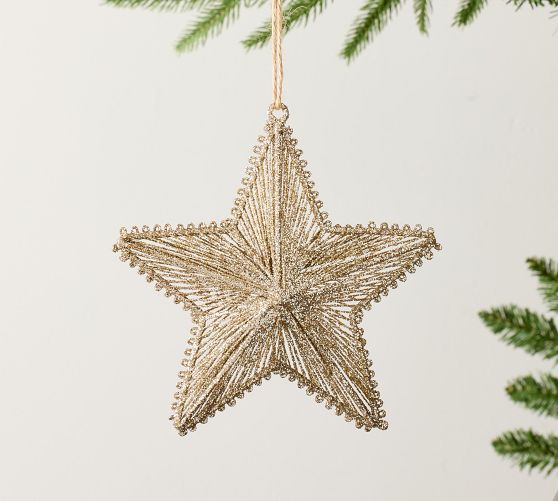 Sparkly Gold Star Ornament | Pottery Barn