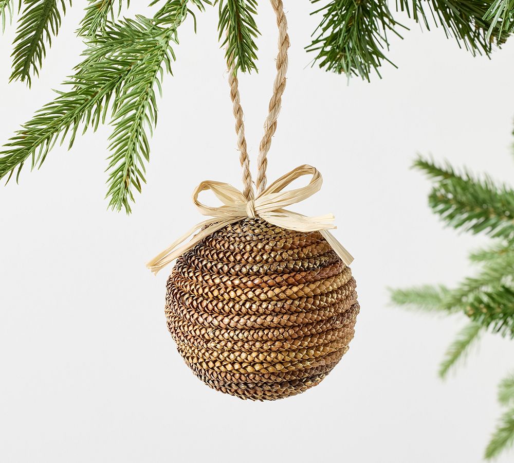 Woven Pine Ball Ornament | Pottery Barn