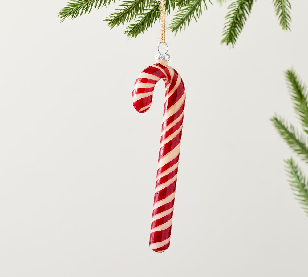 Glass Candy Cane Ornament | Pottery Barn