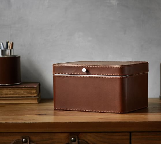 Drake Leather Storage Box | Pottery Barn