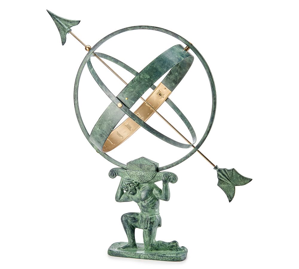 Atlas Armillary Sundial - Blue Verde | Pottery Barn
