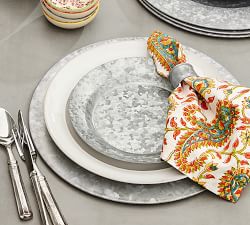 Galvanized Metal Napkin Ring, Set of 4 | Pottery Barn