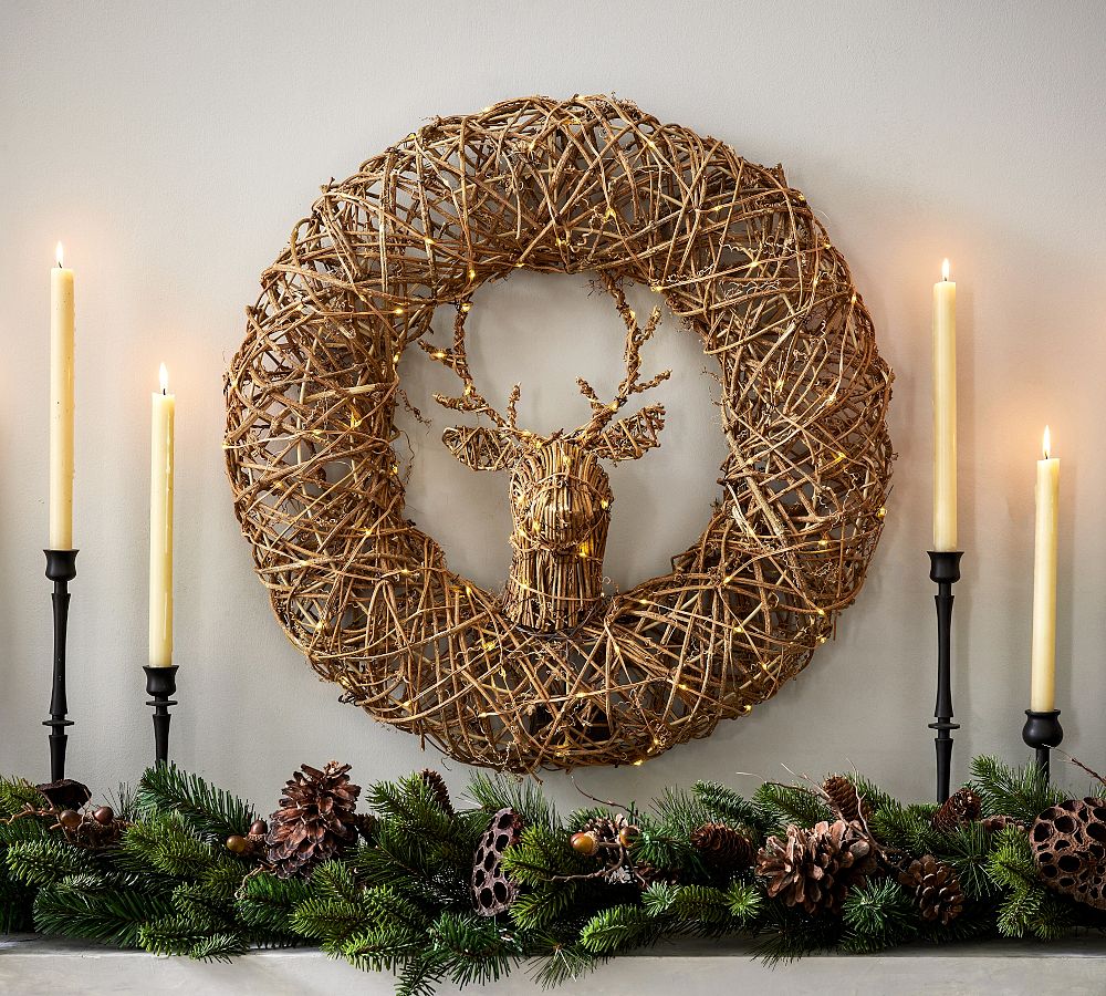 Lit Stag Wreath | Pottery Barn