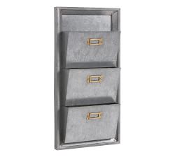 Galvanized System 3-Tier Letter File Bin | Pottery Barn