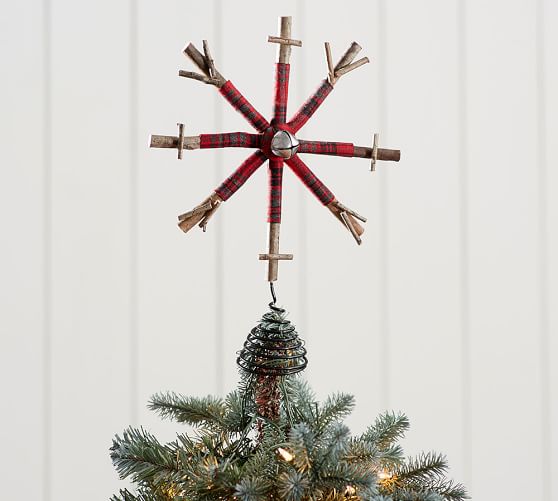 Plaid Snowflake Christmas Tree Topper | Pottery Barn