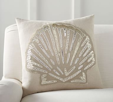 Bay Sequin Shell Decorative Pillow Cover | Pottery Barn