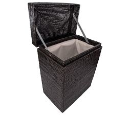 Tava Handwoven Rattan Rectangular Hinged Hamper | Pottery Barn
