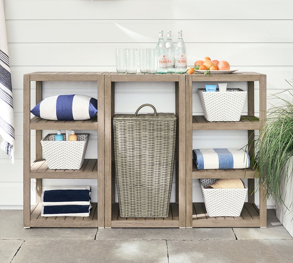 Indio Eucalyptus Outdoor Storage Shelves (22') | Pottery Barn