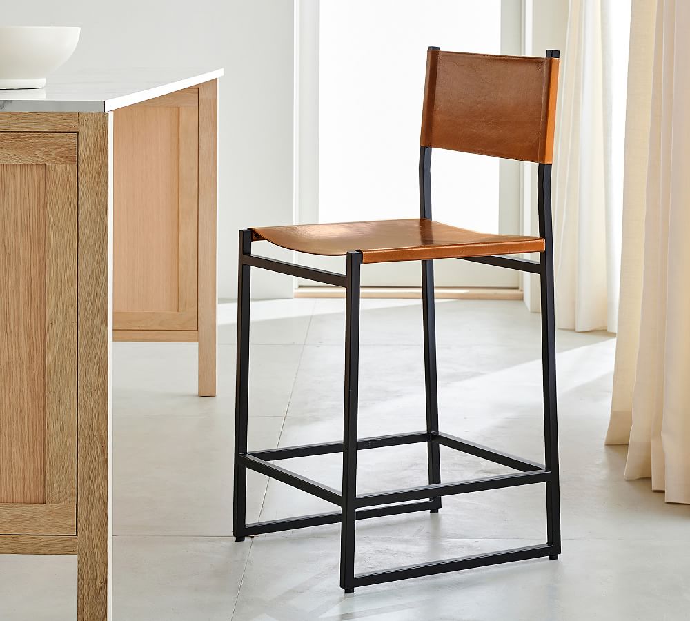Open Box: Hardy Leather Bar & Counter Stools | Pottery Barn