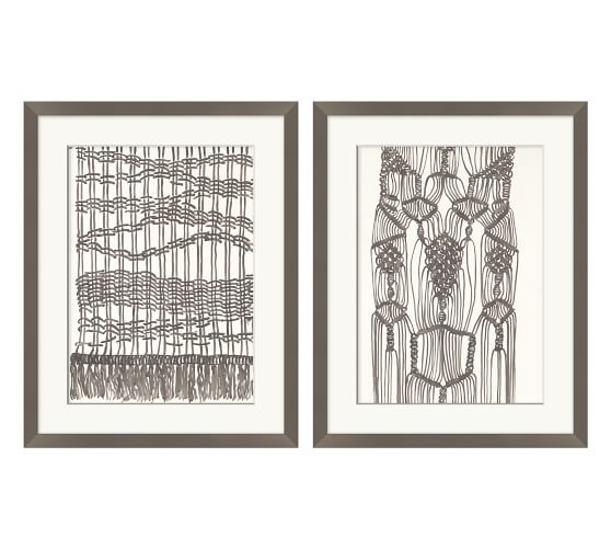 Neutral Macramé Paper Print | Pottery Barn